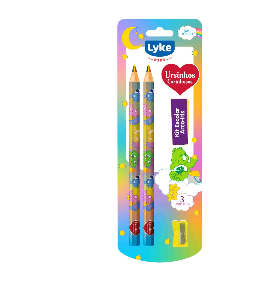 Kit Lápis Arco-Íris - 03 unidades - Ursinhos Carinhosos - - LYKE