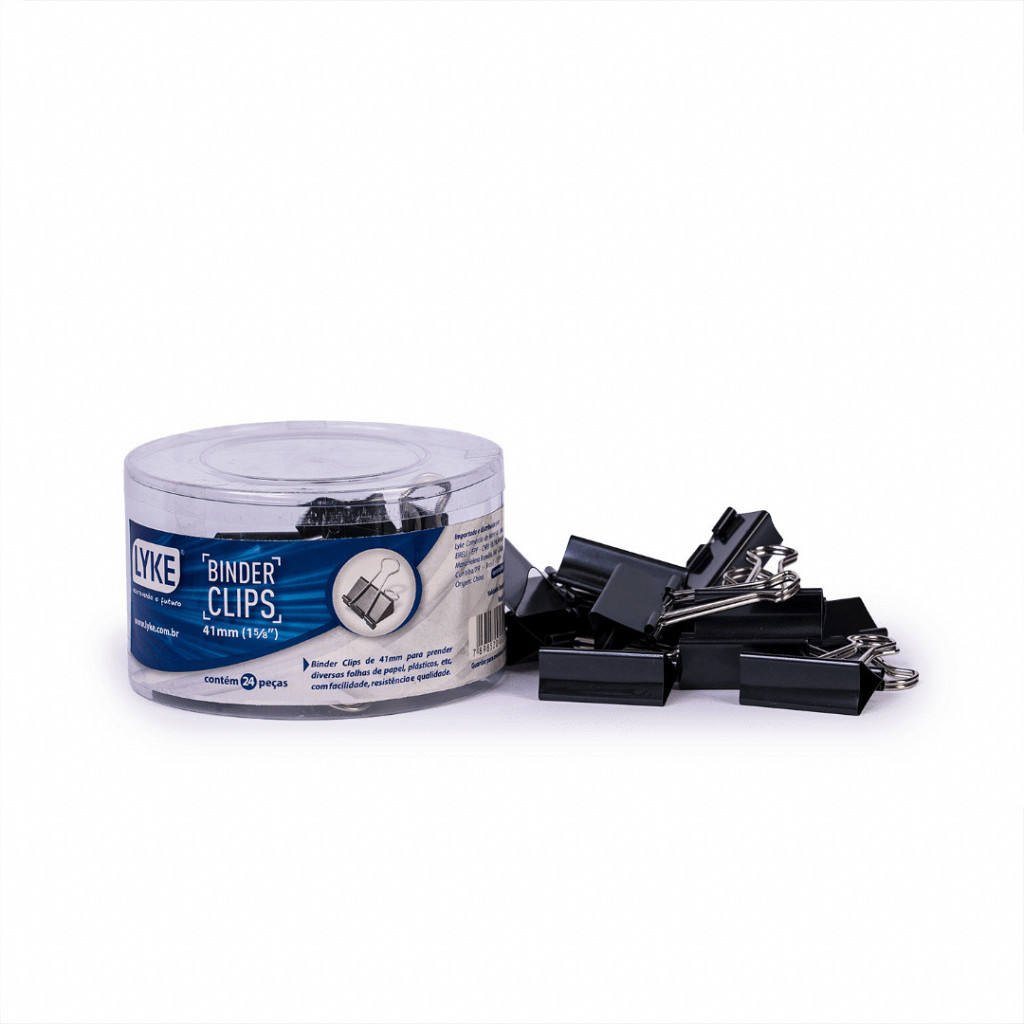 Binder Clips preto 41mm - 24 pcs - LYKE
