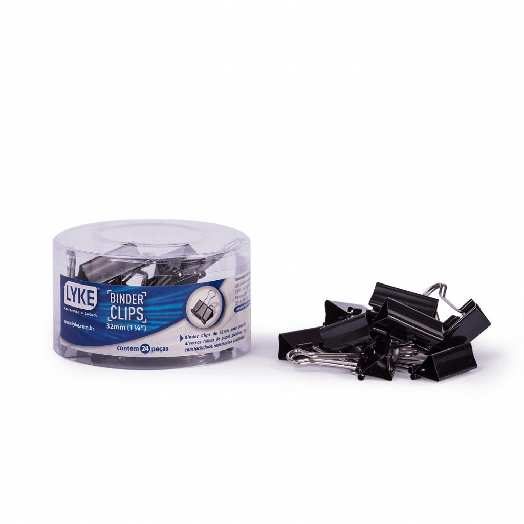 Binder Clips preto 32mm - 24 pcs - LYKE