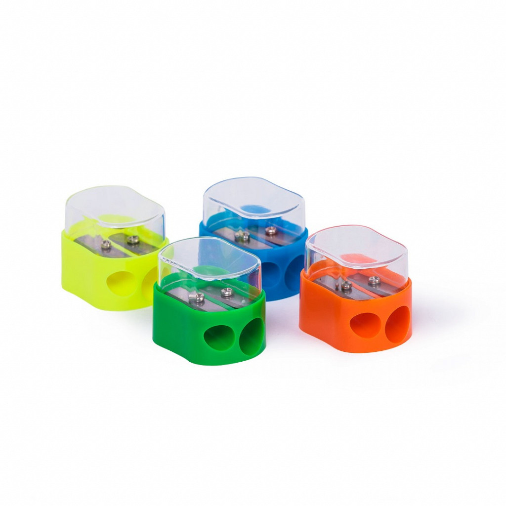 Apontador Plástico 2F (normal e Jumbo) c/ dep. pequeno - 24 pcs - LYKE