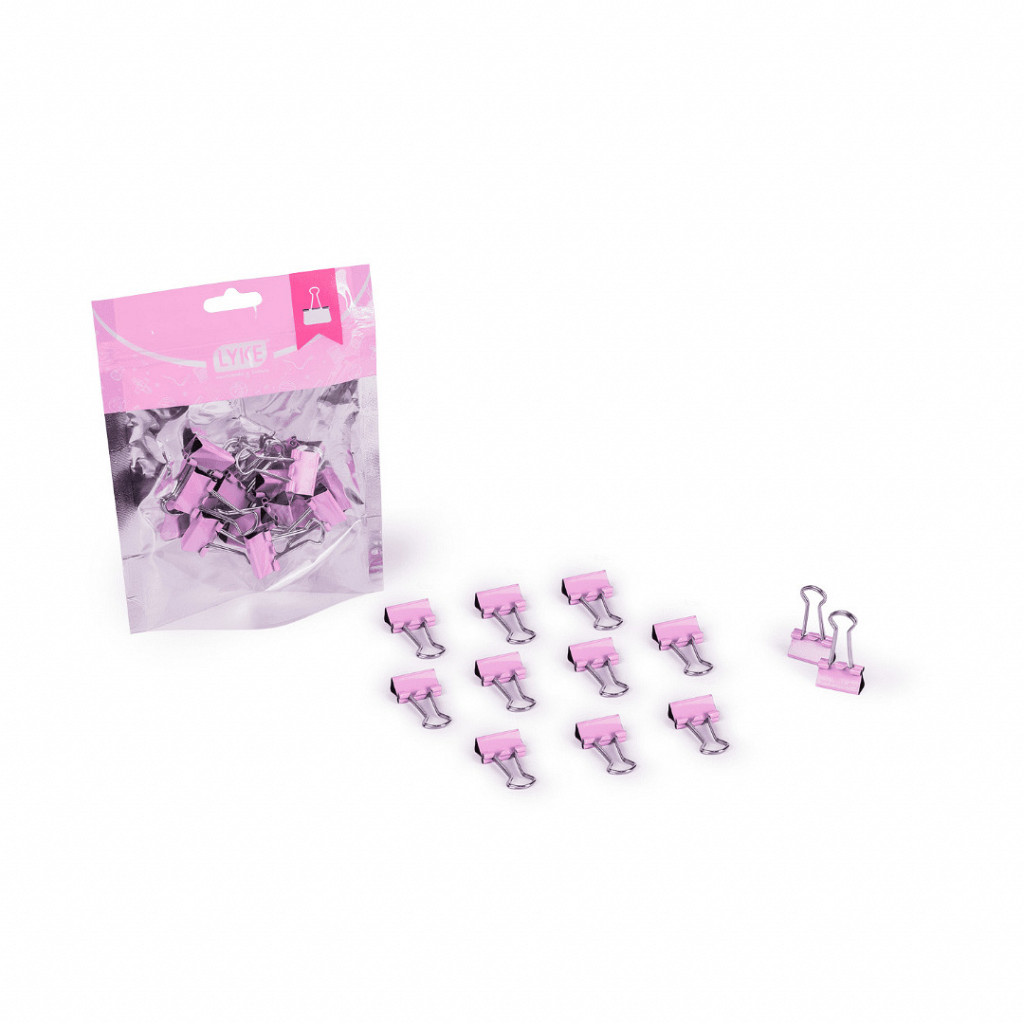 Binder Clips rosa pastel 19mm - 12 pcs - LYKE