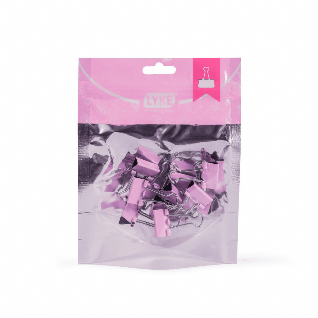 Binder Clips rosa pastel 19mm - 12 pcs - LYKE